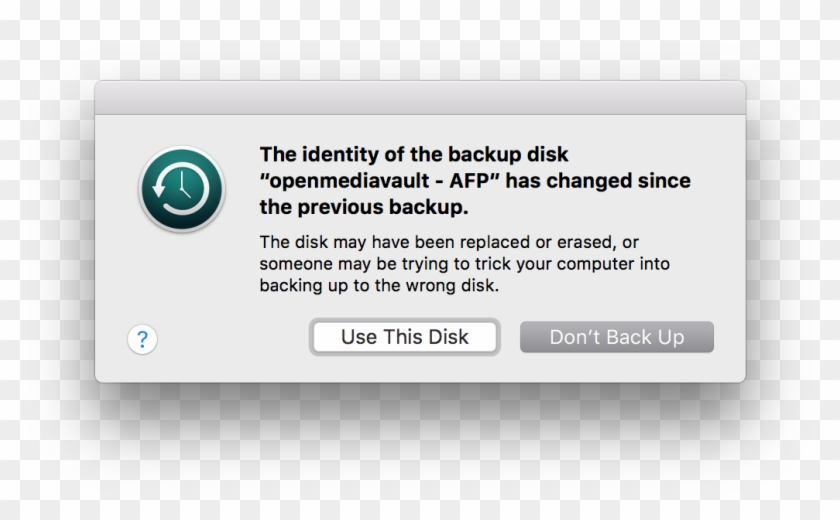 Identity Of The Backup Disk Has Changed - Macos, HD Png Download - 1064x614 (#1437587) - PinPng