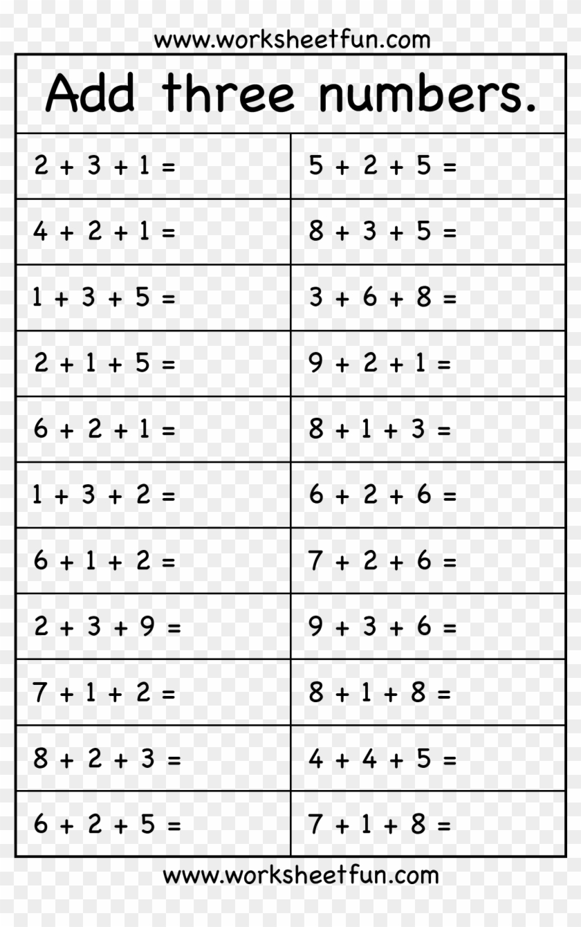 Add Three Numbers 1 Worksheet / Worksheets, HD Png Download - 1246x1967 ... Add Three Numbers 1 Worksheet / Worksheets, HD Png Download - 1246x1967 ...