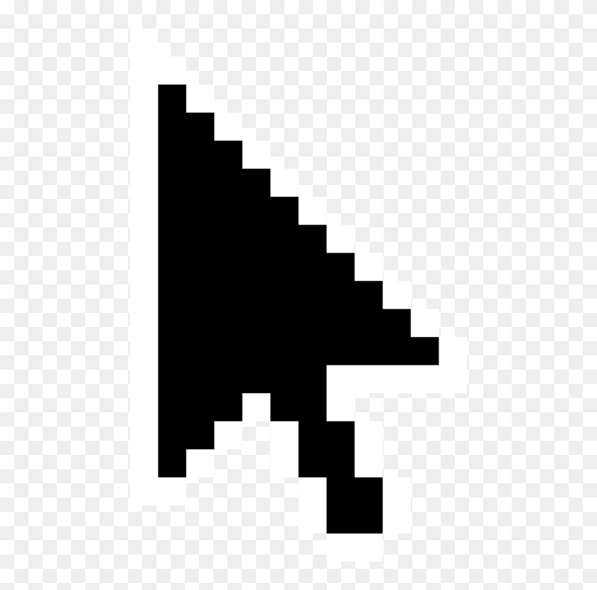 Computer Mouse Pointer Cursor Computer Icons Pixel - Black Cursor Pixel, HD Png Download ...
