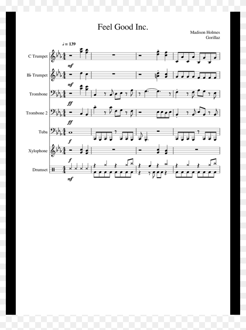 Feel Good Inc Canterbury Chorale Sheet Music Hd Png Download 850x1100 2929075 Pinpng