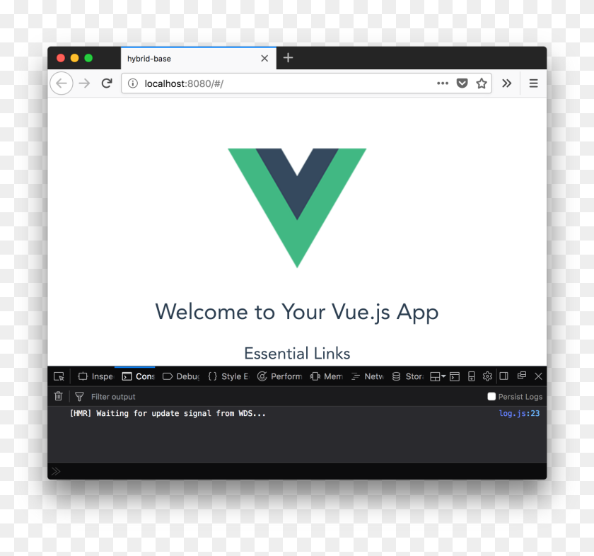 Notice The Web-sockets Message In The Console Log Below, - Webpack Template Vue, HD Png Download ...