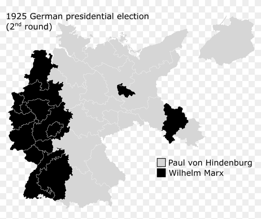 1925 German Presidential Election Political Weimar Republic Map Hd
