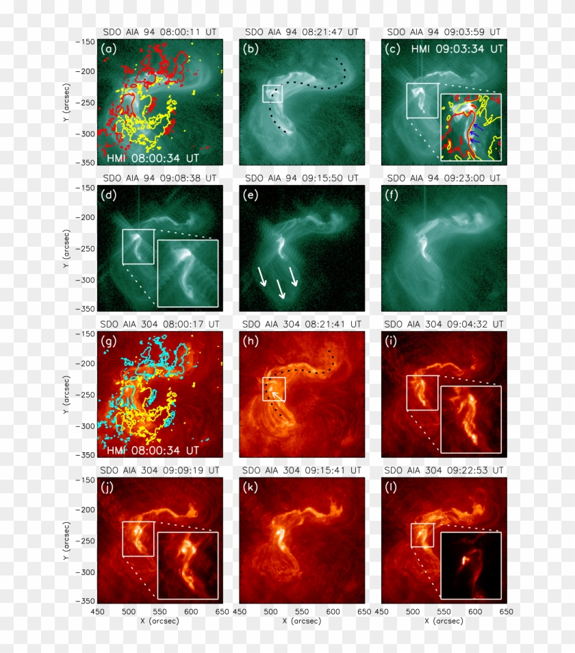 Sequence Of Aia 94 Å Images F And Aia 304 Å Images Poster Hd Png