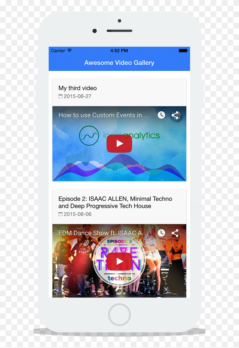 Build Mobile Apps For Your Youtube Channel With Ionic2 - Ionic Youtube Player, HD Png Download ...
