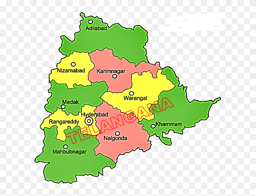 Telangana Map Hd Wallpapers - Telangana State 10 Districts, HD Png Download - 614x564 (#6398015 ...