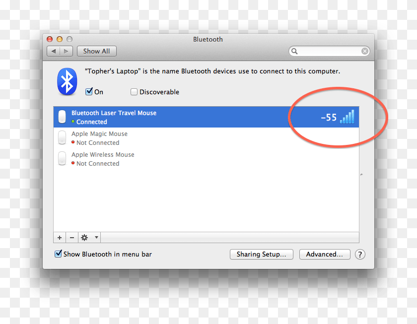 Rssi Values In System Preferences - Bluetooth Signal Strength Indicator, HD Png Download ...